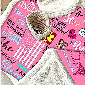 Nurse Gifts Nurse Week Gifts Throw Blanket,Nurse Gifts for Women,Nurse Appreciation Gifts,Nurse Gifts for Nursing Student Soft Fluffy Sherpa Warm Throw Blankets (H12,50"x 60")