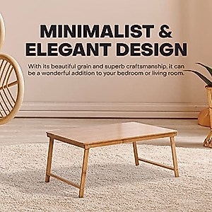 Emerging Green - Tray Table for Bed Or Chair to Eat| Lap Desk with Legs | Low Table for Sitting On The Floor | Folding Table