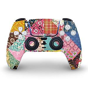 Head Case Designs Officially Licensed Rachel Caldwell Quilt Art Mix Vinyl Faceplate Sticker Gaming Skin Decal Cover Compatible With Sony PlayStation 5 PS5 Disc Edition Console & DualSense Controller