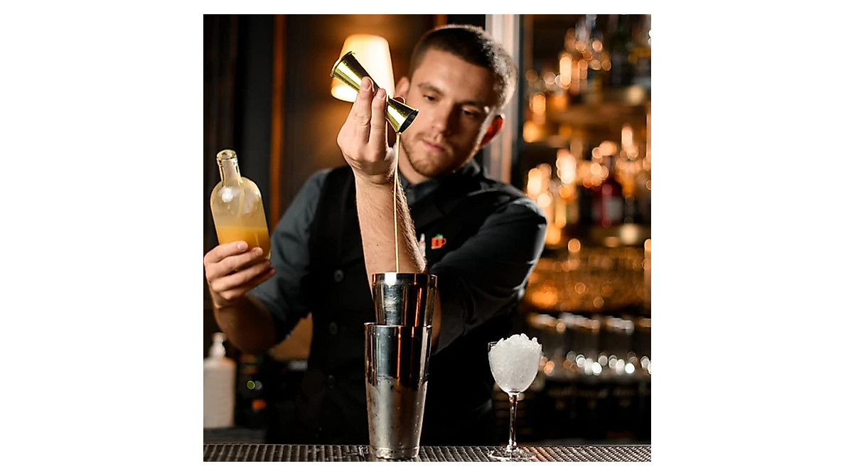 Double Jigger Gold - Precision 1oz/2oz Stainless Steel Cocktail Measure