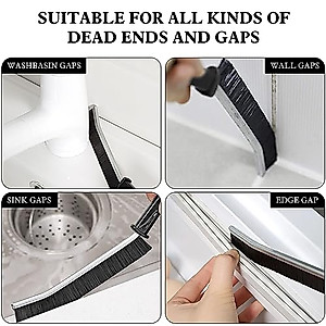 Crevice Brush Window Sink Cleaning Brush Crevice Cleaning Tools Bathroom Crevice Brush Long Crevice Brush Hard Bristle Brush Kitchen Tile Handheld Crevice Cleaning Brush Supplies (2PCS)
