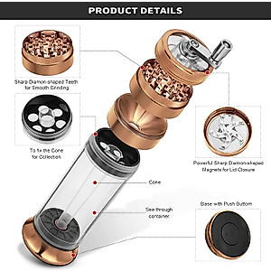 Spice Grinder 3-in-1 Hand Crank Loader Roller Crusher Filler Flower Buds Milling Grinding Storage with Magnetic Lid
