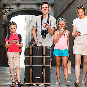 ELDA Expandable Foldable Luggage Suitcase Large Capacity Duffel Bag with Wheels Lightweight Collapsible Rolling Travel Suitcases for Men Women