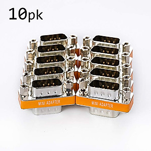 Arnorin DB9 Null Modem Adapter Male to Male 10 Pack