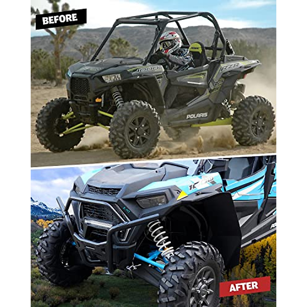 A & UTV PRO Front Low Profile Bumper for 2019-2023 Polaris RZR 1000 XP/XP 4/ XP Turbo/Trail, Heavy Duty Steel Tube Desert Brush Guard UV Resistant Protector Accessories, Replace OEM # 2884019-458