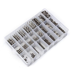 MMOBIEL Stainless Steel Screws Nuts 1080 Pcs - M2 M3 M4 - Hex Socket Assortment Kit - Head Cap Screws Nuts and Washers - Precise Metric Screws - Incl. Wrenches