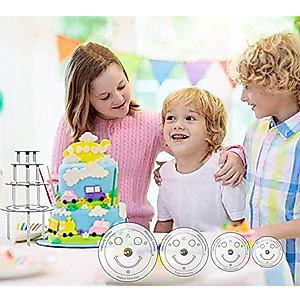 Cake tier stacking kit - 20 Pieces White Plastic Cake Sticks Support Rods with 4 Pieces Cake Separator Plates for 4, 6, 8, 10 Inch Cakes and 12 Pieces Clear Cake Stacking Dowels for Tiered Cakes