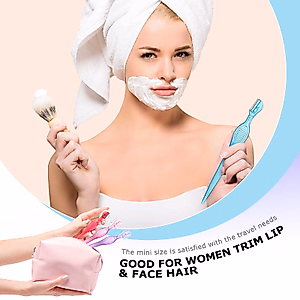 8 Pcs Small Eyebrow Razor for Women Portable Face Razors for Women Facial Hair Lip Trimmer Hair Shaving Removal Tool Dermaplaning Tool Eyebrow Shaver with Safety Cap for Makeup Face Care, 4 Colors