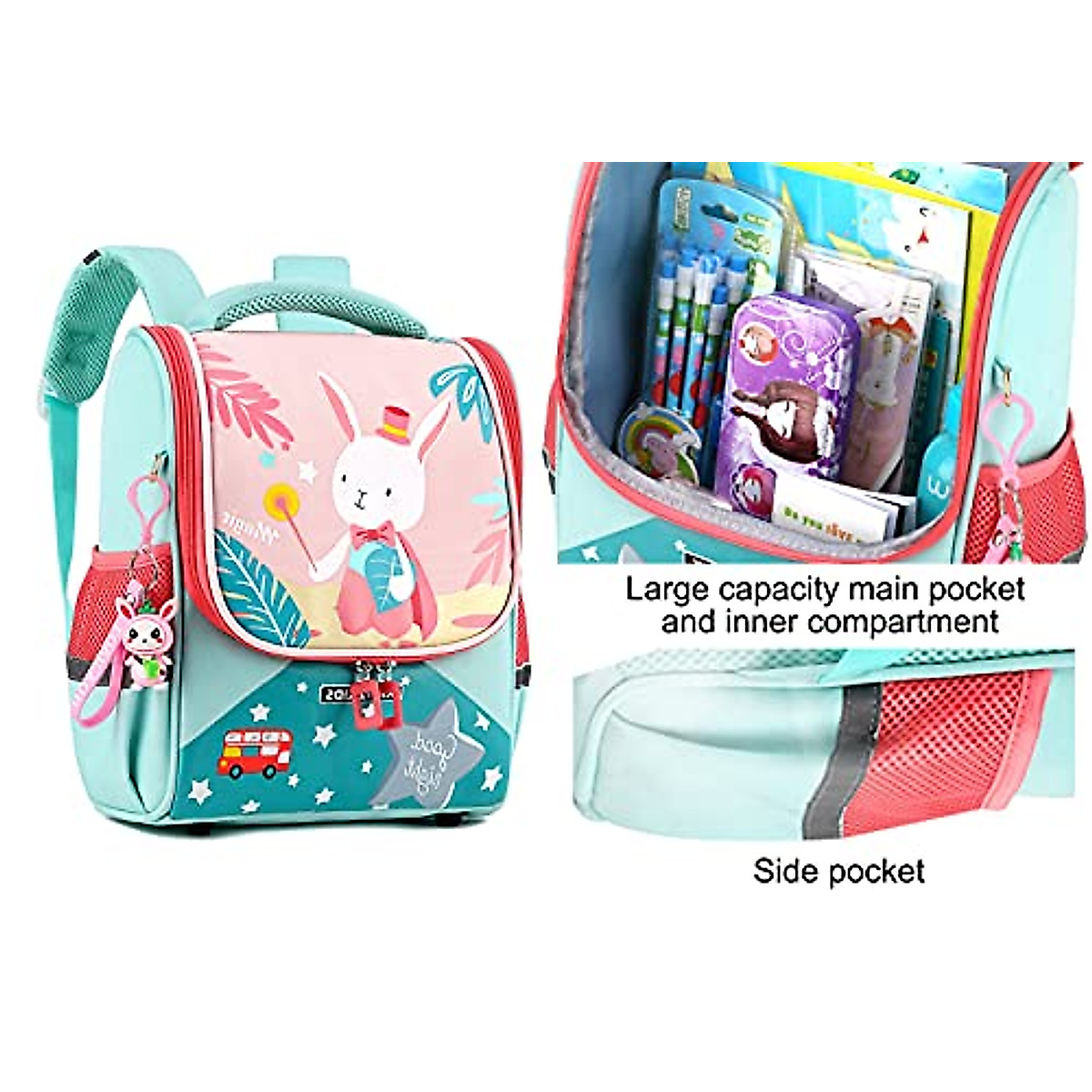 JiaYou Unisex Preschool Backpack Kindergarten Cartoon bag Girls Boys Daypack(Yellow Rabbit,10 Liters)