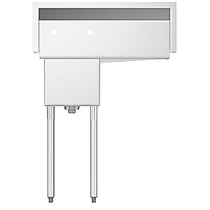 KoolMore 1 Compartment Stainless Steel Commercial Kitchen Prep & Utility Sink with Drainboard - Bowl Size 12" x 16" x 10"