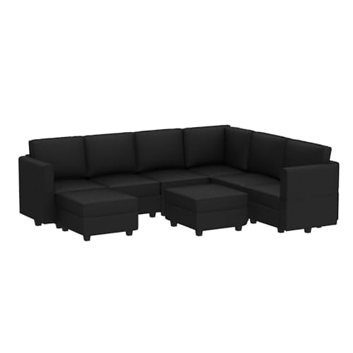 Belffin Modular Sectional Sofa with Storage Seat Oversized U Shaped Couch with Reversible Chaise Sofa Set with Ottoman Velvet Black
