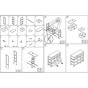 AZL1 Life Concept Dresser Storage Furniture Organizer-Large Standing Unit for Bedroom, Office, Entryway, Living Room and Closet-7 Removable Fabric Drawers, Dark Grey