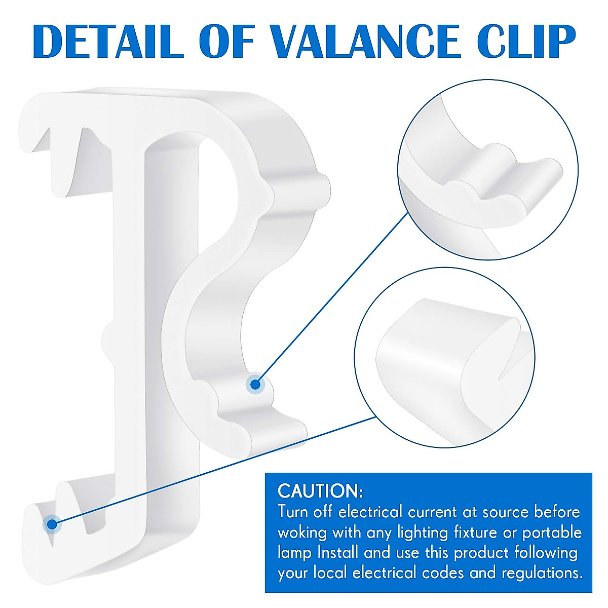 Blind Valance Clips 1 Inch Window Blind Clips Hidden Valance Clips White Plastic Valance Clips Window Valance Clips (12)