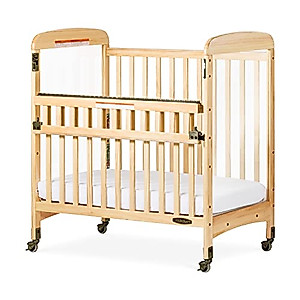 Child Craft Avery SafeAccess Portable Compact Wood Daycare Crib with Casters