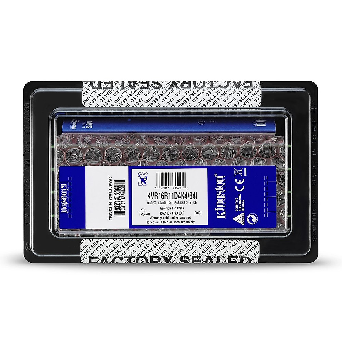 Kingston Technology Value RAM 64GB Kit 1600MHz DDR3 ECC CL11 DIMM DR x 4 with TS Intel Server Memory