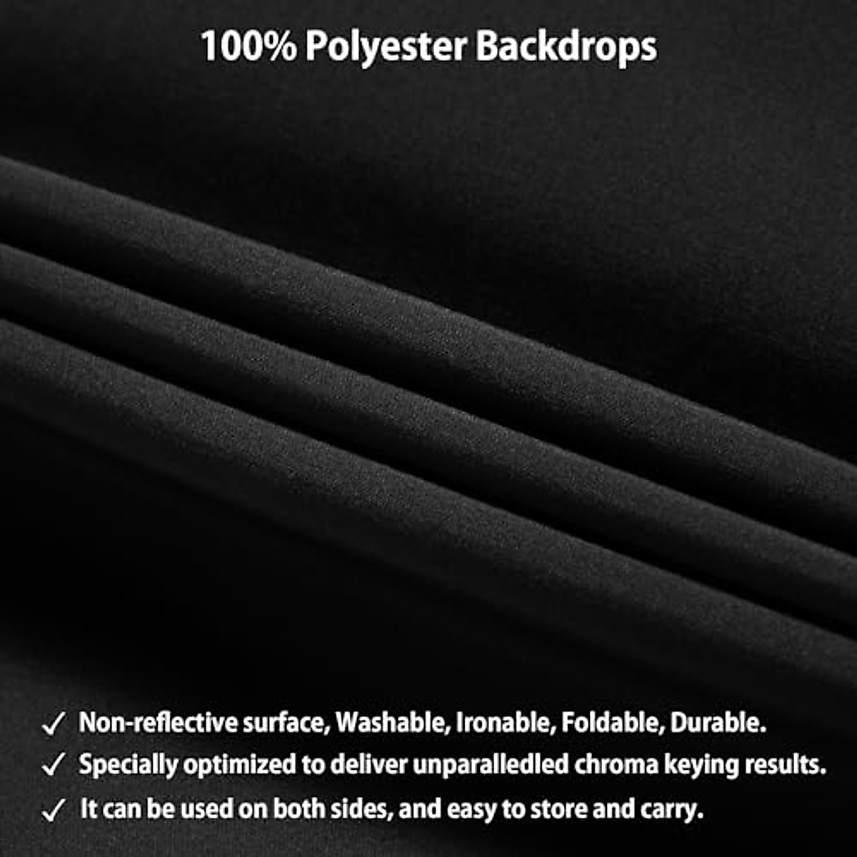 10x10FT Black Background, UTEBIT Black Backdrop for Photography, Polyester Photo Backdrops Cloth for Photography, Black Curtain Backdrop for Photoshoot/Portraits/Video Studio/Film