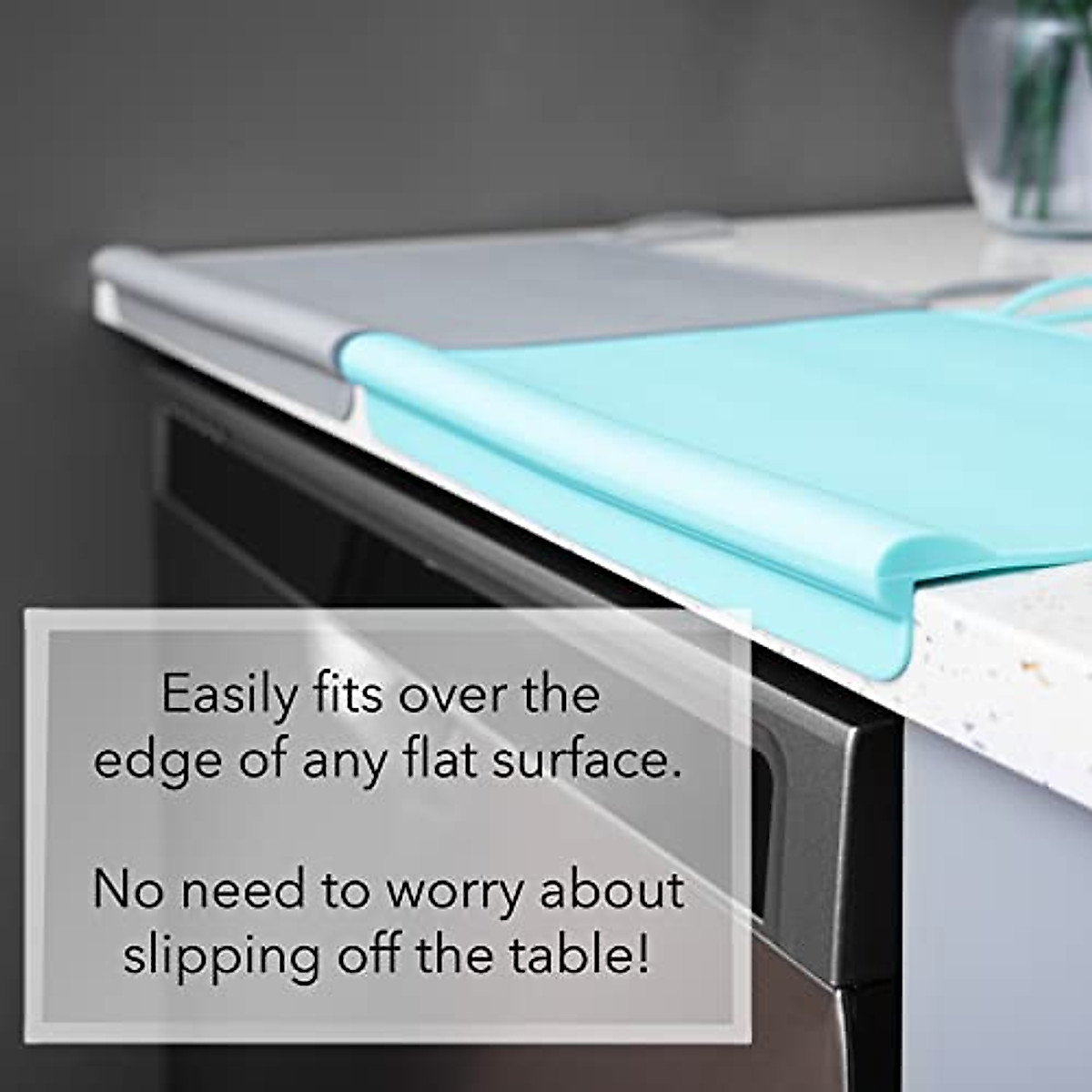 The Table Tyke 100% Silicone Placemat with Teething Edge Bumper/Spill Stopper | Dishwasher Safe, Travel Ready Non-Slip Suction Activity Mat for Infants, Babies, Toddlers, Children, Kids