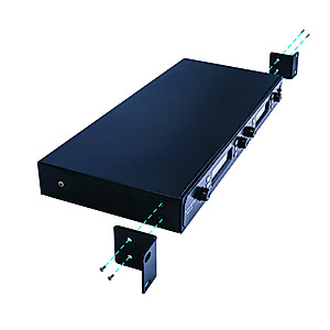 Sound Town 200-Channel Rack Mountable Professional Adjustable UHF Wireless Microphone System with Metal Receiver and 4 Handheld Mics (NESO-U4HH)