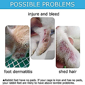 kathson Rabbit Cage Mat Floor Bunny Foot Resting Pads Plastic Cage Mat for Pet Cats Dogs Hamster Rat Chinchilla Guinea Pig and Other Small Animals(8 Pack)