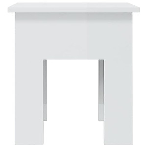 QJBSAVVA Coffee Table High Gloss White 15.7"x15.7"x16.5" Engineered Wood,Floor Standing Table Table for Living Room Cocktail Table Suitable for Meeting Rooms, Reception Rooms, Offices