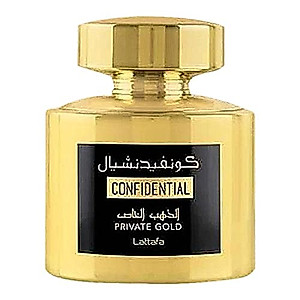 Lattafa Perfumes Confidential Private Gold EDP - Eau De Parfum 100ML (3.4 oz) | Long-Lasting Spray | Gold Bottle I by Lattafa