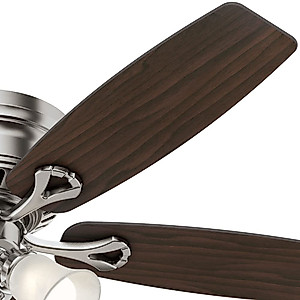 Hunter Fan 52 inch Casual Brushed Nickel Finish Indoor Ceiling Fan with LED Light Kit and Pull Chain (Renewed)