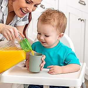 WeeSprout Bamboo Toddler Cups - 4 pc Set (10 fl oz), Organic & Non-Plastic Cup Pack for Toddlers, Big Kids or Baby, Natural