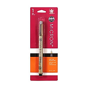 Sakura 30381 Pigma Micron Blister Card 03 Ink Pen, 0.35-mm, Black