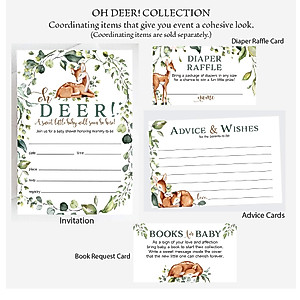 Oh Deer! Advice and Wishes Cards, Set of 50, Advice Cards for Baby Shower, Woodland Baby Shower Advice Cards
