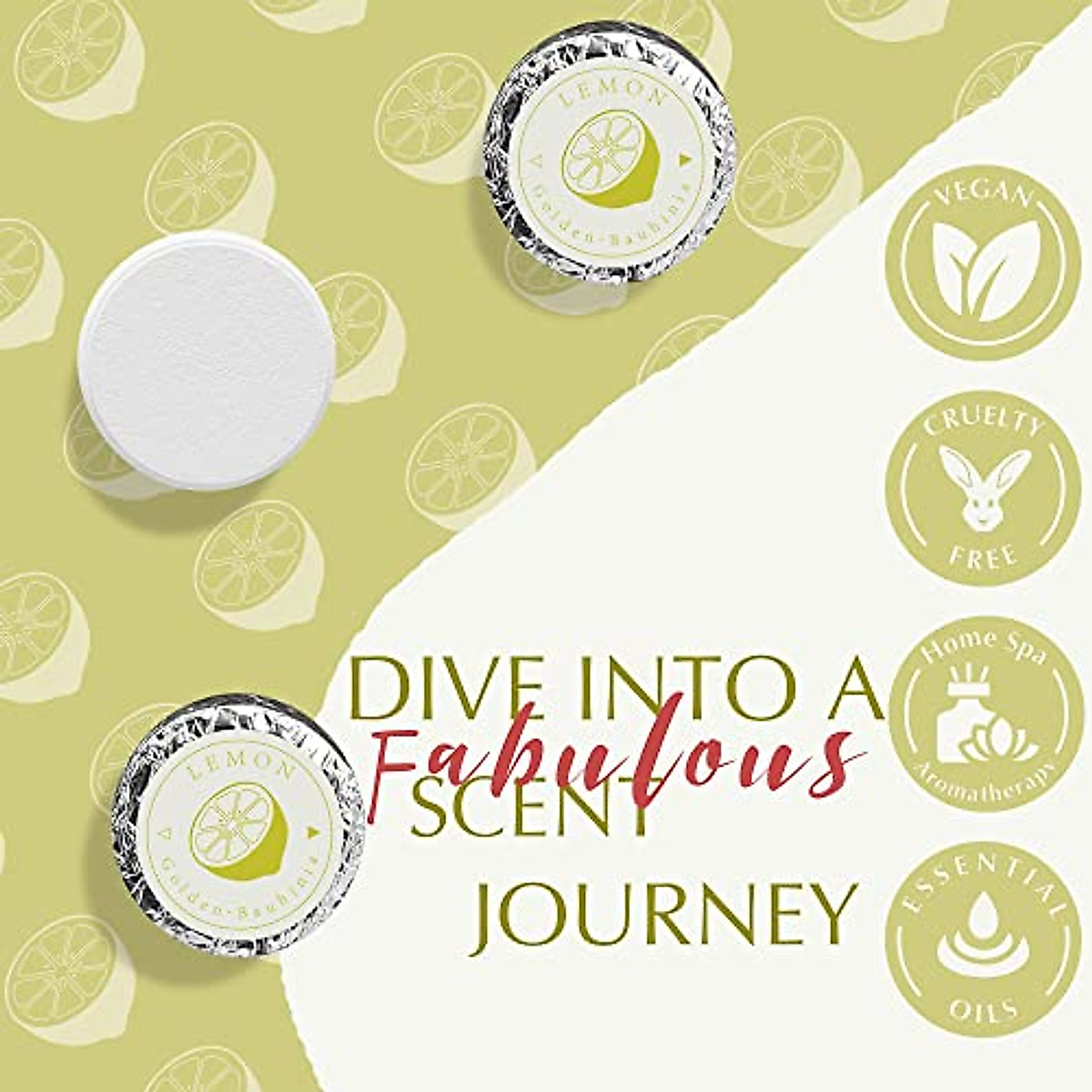 GoldenBauhinia Shower Steamers Aromatherapy - 16 Count Shower Bath Bombs for Women, Essential Oil Stress Relief and Relaxation Shower Tablets Gifts for Women and Men (Lemon)