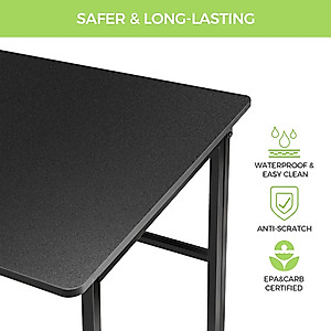 Eureka Ergonomic 43.2 inch Folding Computer Desk, Foldable Table, No Assembly for Home Office Writing PC Study, Portable, Adjustable, Black