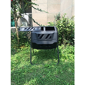 It's useful. Twin Chamber Rotating Compost Bin - Dual Chamber Rolling Compost Tumbler with Sliding Door and Solid Steel Frame