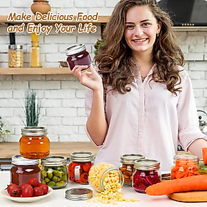 Sublaga Small Mason Jars 8 Pack 8oz/250ml with Regular Lids, Glass Canning Jars With Labels, Mini Glass Jars for Jam Jelly Spice Honey Herbs, Wedding Shower Favors Food Storage Candle Jars