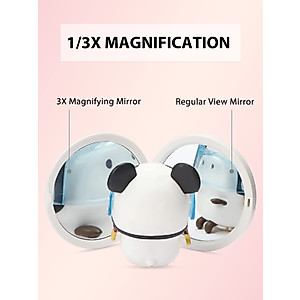 Getinbulk Compact Mirror Bulk, Set of 12 Double-Sided 1X/3X Magnifying PU Leather Round (Pink, 2.7 in Diameter)