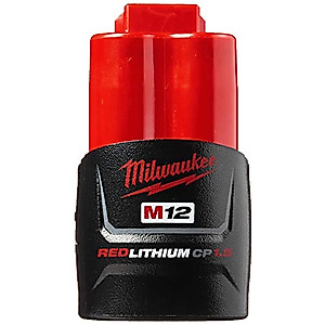 Milwaukee 48-11-2401 Genuine OEM M12 REDLITHIUM 12 Volt 1.5 Amp Compact Lithium Ion Battery with Overload Protection for Cordless Power Tools