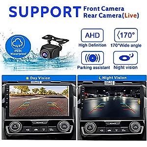 Single Din Touchscreen Car Stereo - 10 Inch QLED Android Car Radio, Detachable Head Unit Audio Receiver with Wireless Carplay, Android Auto, Backup Camera, FM/AM Car Radio, Subwoofer 5.1 Channel