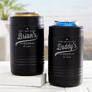 Personalization Universe Dad's Brewing Company Personalized Stainless Insulated Can Holder