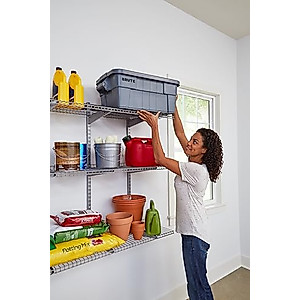 Rubbermaid Fasttrack Rail Storage 48"x16" 3-Shelf Kit, 350 lbs. Per Shelf, for Home/Garage/Shed/Workshop Organization