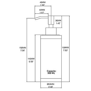 Black Soap Dispenser with Pump, Kmeino Stainless Steel Countertop Soap Dispenser Black Bottle 10 Oz, 300 ML Liquid Bottle for Kitchen Bathroom Hand Dish Lotion Dispenser