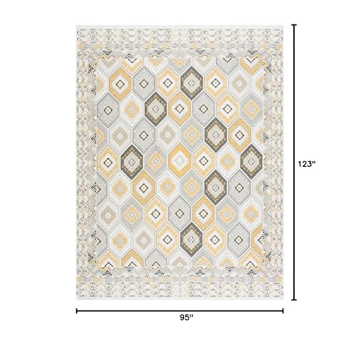 Double Sided, Water Resistant Indoor Outdoor Rug 8x10 | Outdoor Rugs for Patio, Deck, Porch, Entryway | Fade Resistant Outside Area Rug | 7'11'' x 10'3'' Cream | Floral, Tropical or Geometric