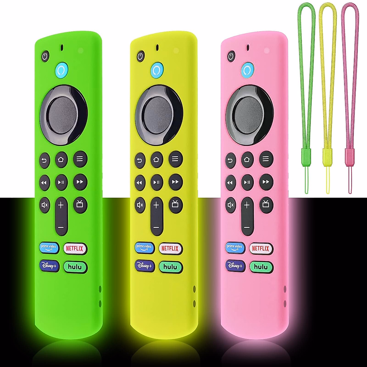 Climberer Firestick Remote Cover, 3-Pack Compatible with fire TV Stick 4K, Easy to Find, Comprehensive Protection, Ergonomic Design, Soft Silicone, Fluorescent Green/Yellow/Pink