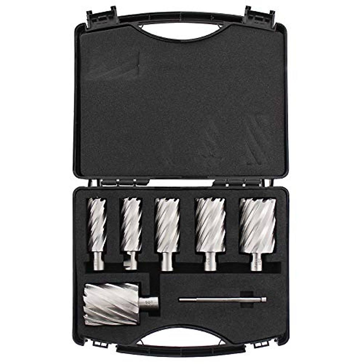 Steel Dragon Tools AC2-7PCLG 7PC Annular Cutter Kit Depth 2" Large Sizes 1" - 2" 1 Pin