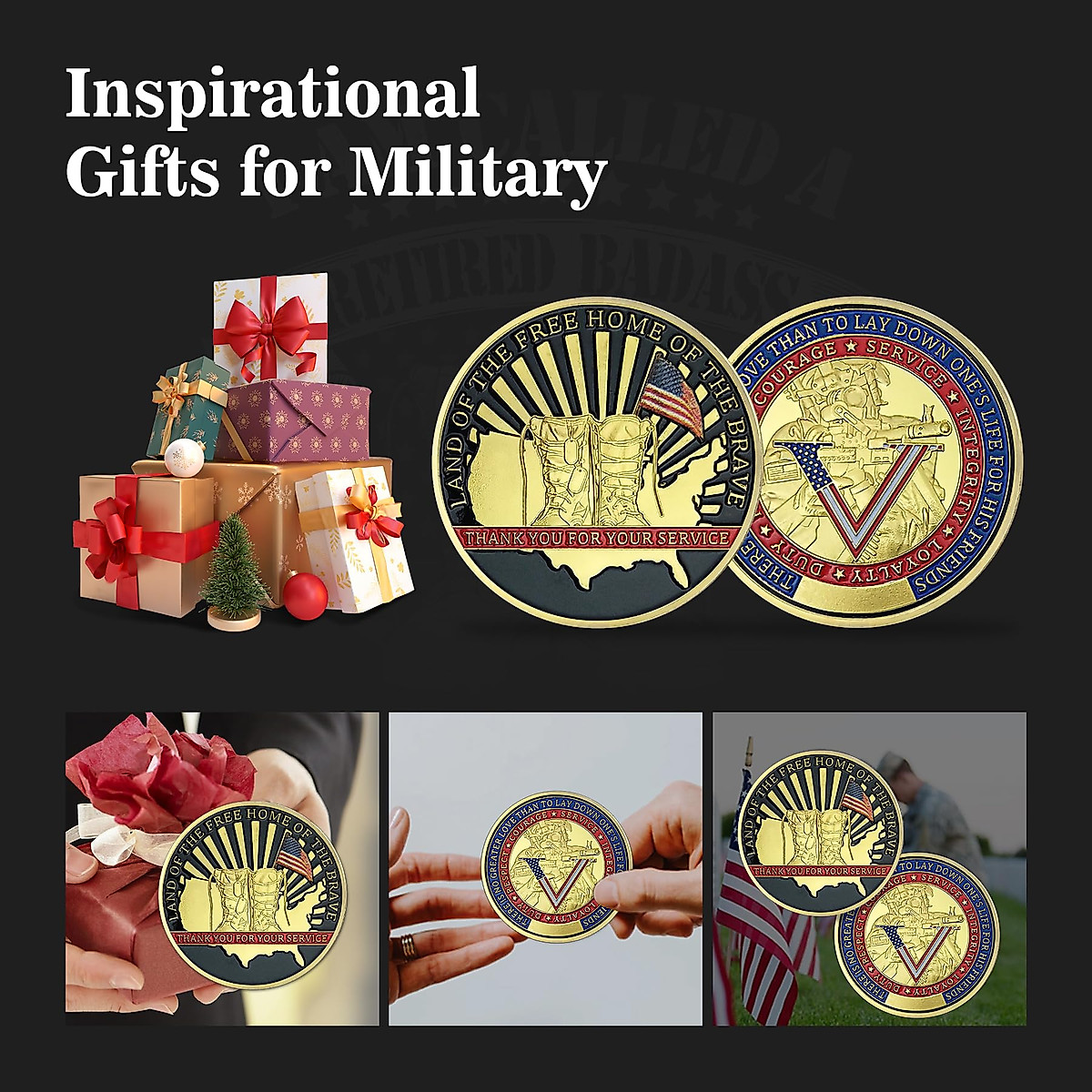 BHealthLife US Army Veteran Challenge Coin Gift Thank You for Your Service
