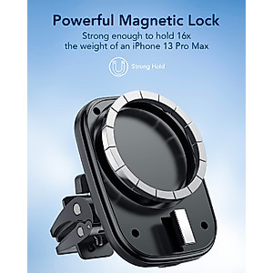 Magnetic Wireless Car Charger, TERYTH Fast Charging 360° Adjustable Auto Alignment Magnetic Car Mount, Air Vent Car Phone Holder Compatible with-Mag Safe iPhone 12/13 /14 Pro Max Mini