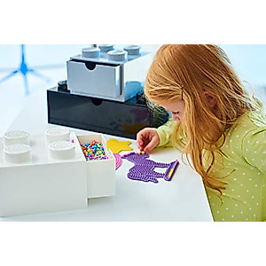 Room Copenhagen Lego Storage Brick 8 Desk Drawer, 8-Stud Stackable Tabletop Storage Box, 12.4 x 6.2 x 4.4 in, Stone Grey