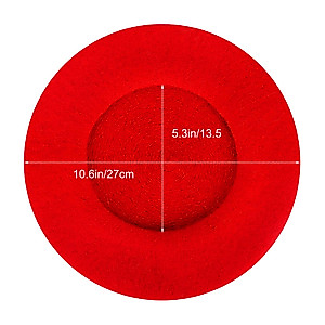 Anteer 6 Pieces Wool Beret Hat French Style Beanie Hats Fashion Ladies Beret Caps for Women Girls Lady (Red-6 Pack)