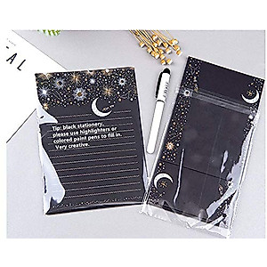 Stationary Paper with Envelopes Pack of 27,Flashing Series stationery Design Writing Stationery Paper with 9 pcs Envelopes,Stationery Set Letter Writing Paper 8.5 x 6 Inch (Black)