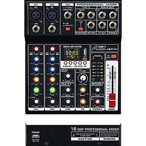 Audio2000'S AMX7351 Five-Channel Audio Mixer with USB 5V Power Supply, USB Interface, and Sound Effect