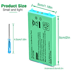 Xahpower Gameboy Advance SP Battery Pack, 850mAh Replacement Rechargeable Lithium-ion Battery + Tool Pack Kit Compatible with Nintendo GBA SP