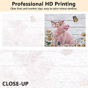 TISHIRON Paint by Number for Adults Cute Pig Adult Paint by Numbers Kits Art Paint by Numbers for Beginner Kids Gift Home Wall Decor(16x20inch).